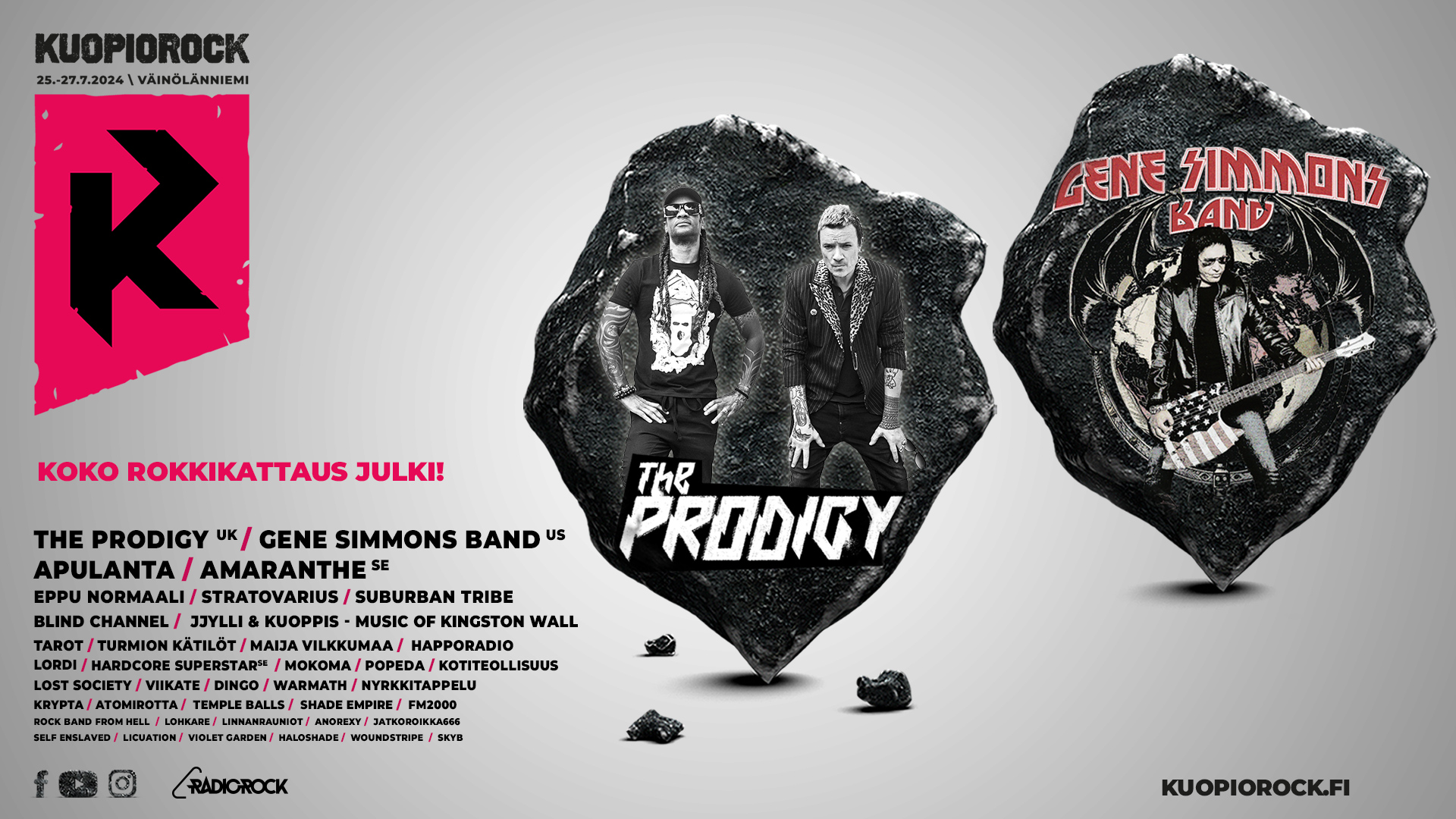 Kuopiorockin ohjelmisto valmis: pääesiintyjiksi The Prodigy ja KISS ...